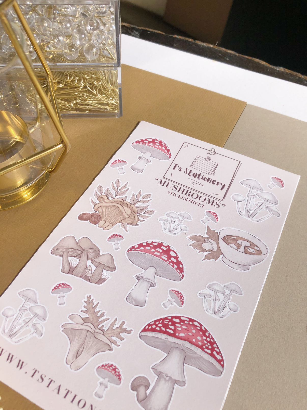 "Mushrooms" Sticker Sheet – T's Stationery